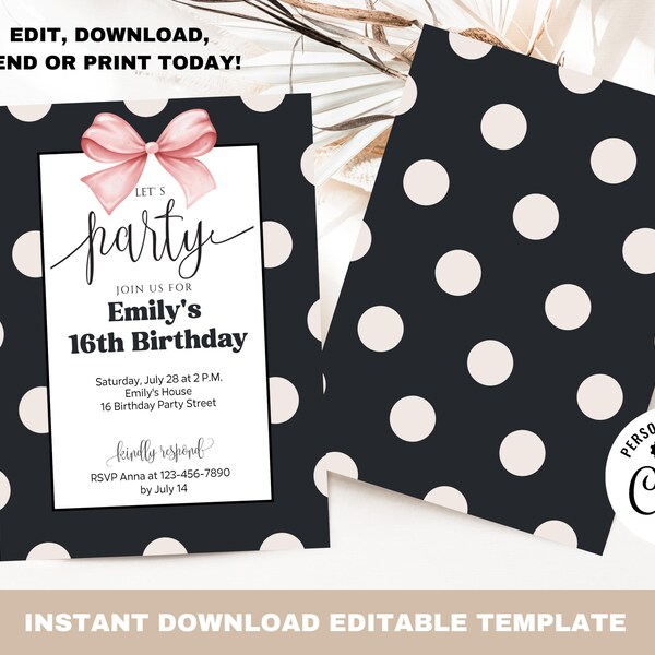 Polka Dot Invites - Etsy