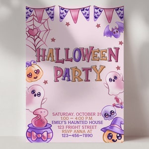 Editable Kids Halloween Costume Party Invitation Printable Template ...