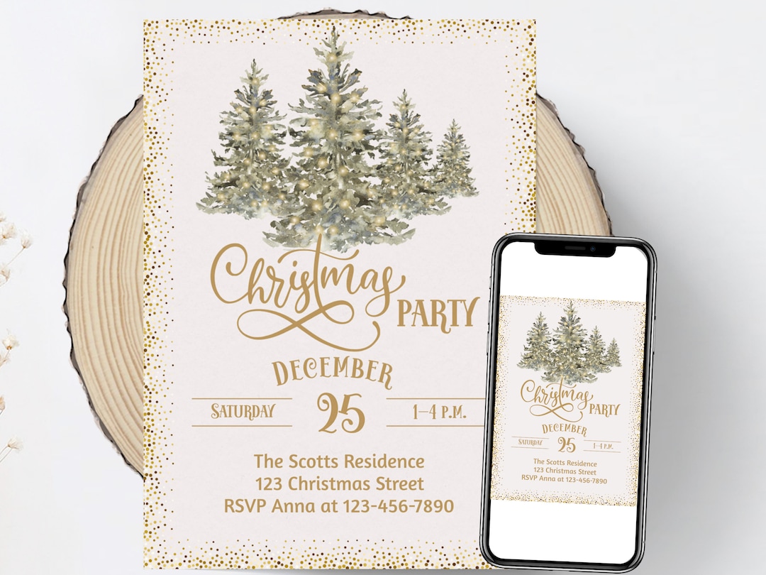 Editable Christmas Party Invitation: Printable Holiday Template ...