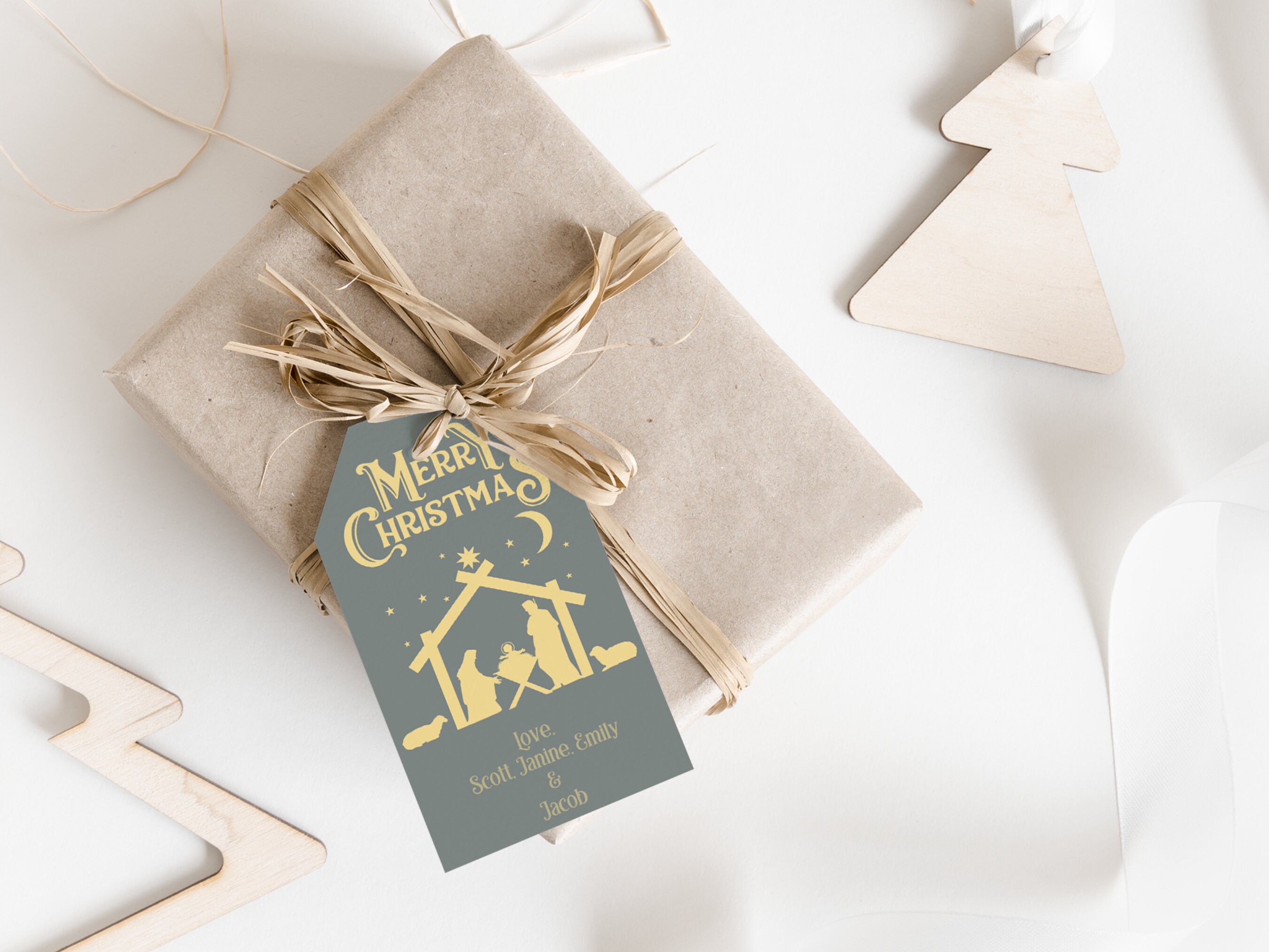 Editable Christmas Favor Tags Holiday Gift Tags Merry Christmas Labels ...