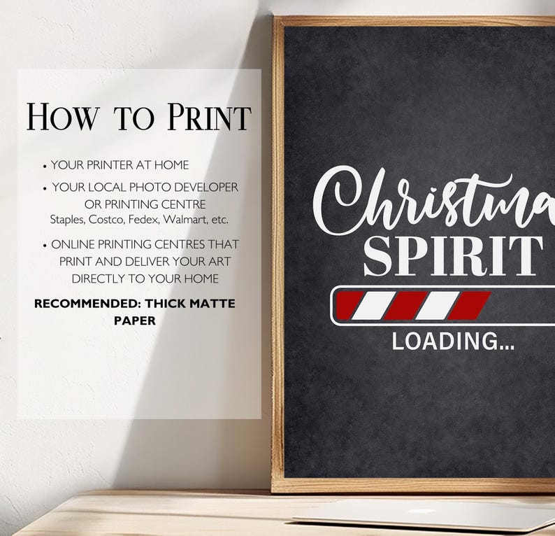 Printable Christmas Wall Art - Christmas Spirit Loading - Fun ...