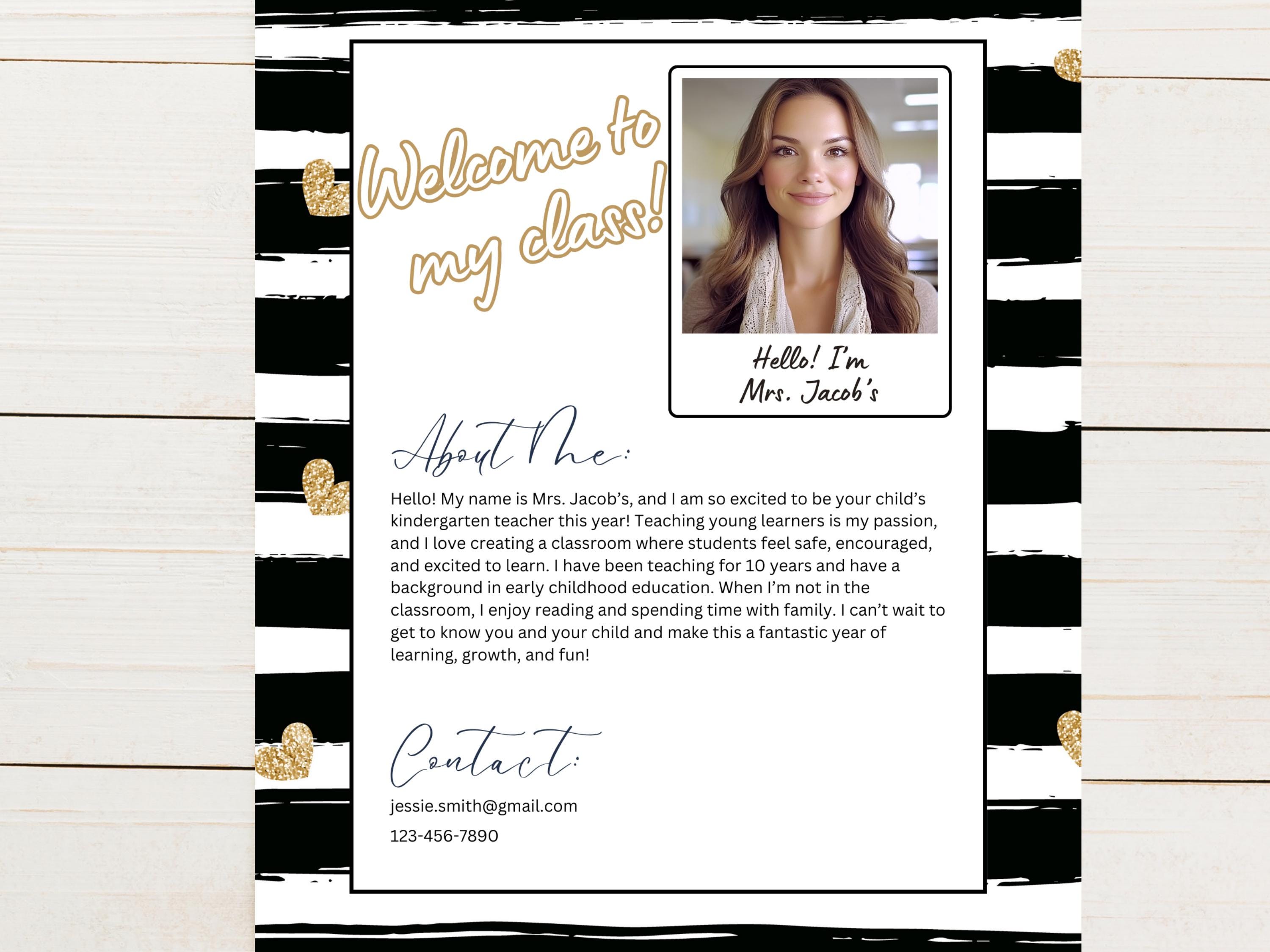 Editable Meet the Teacher Template: Modern Canva Design (digital ...