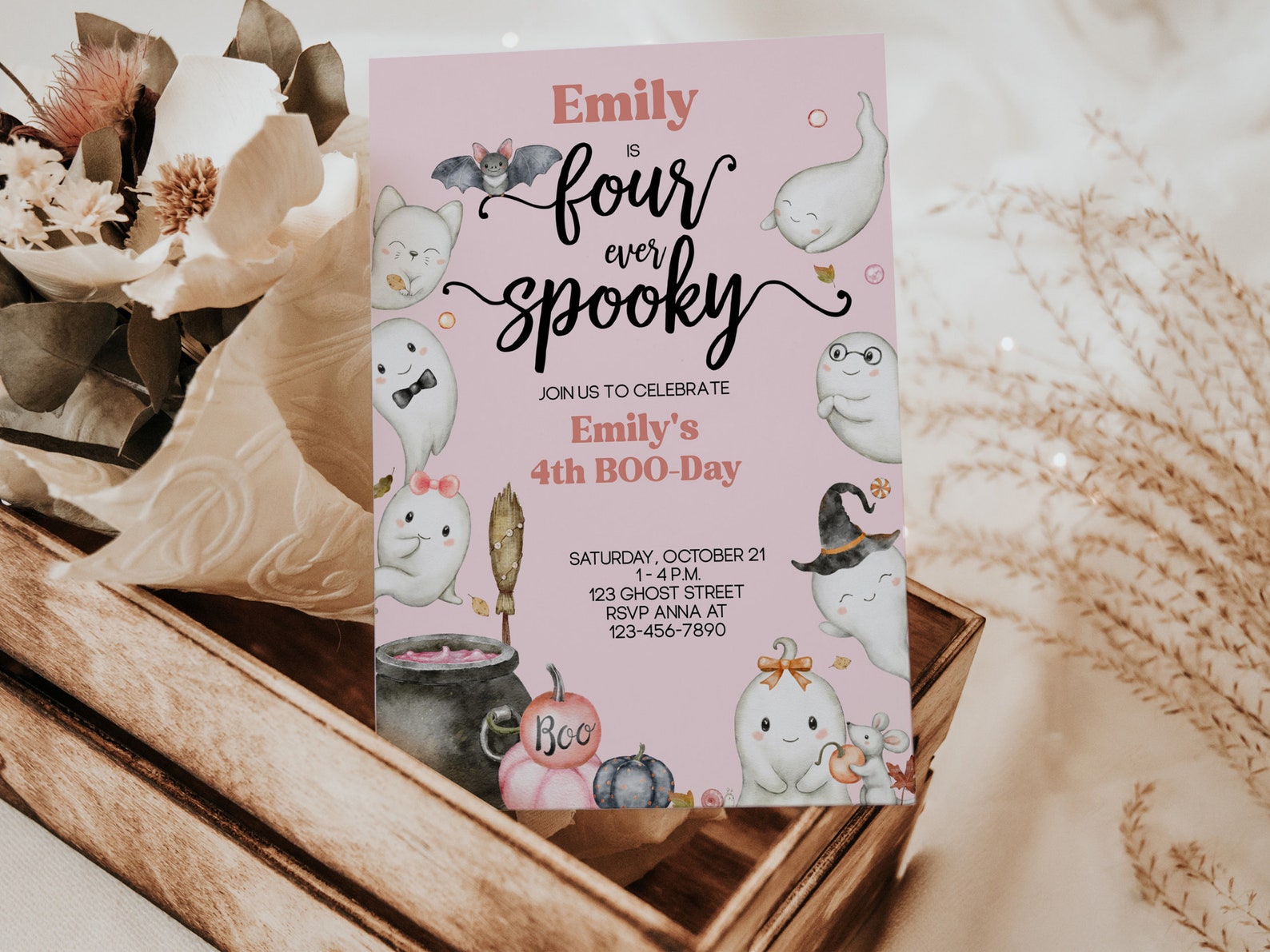Four Ever Spooky Invitation Editable Template Halloween Themed 4th ...