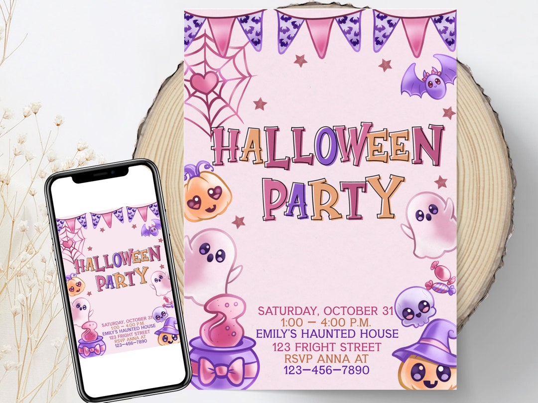 Editable Kids Halloween Costume Party Invitation Printable Template ...