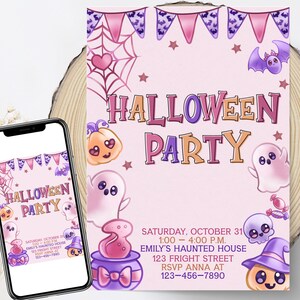 Editable Kids Halloween Costume Party Invitation Printable Template ...