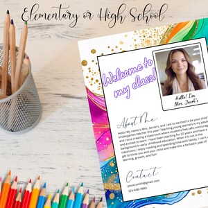 Editable Meet the Teacher Template | Canva Template | Modern Teacher ...