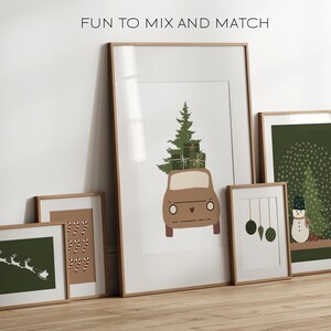 Boho Christmas Wall Art Prints: Minimalist Holiday Decor (digital ...