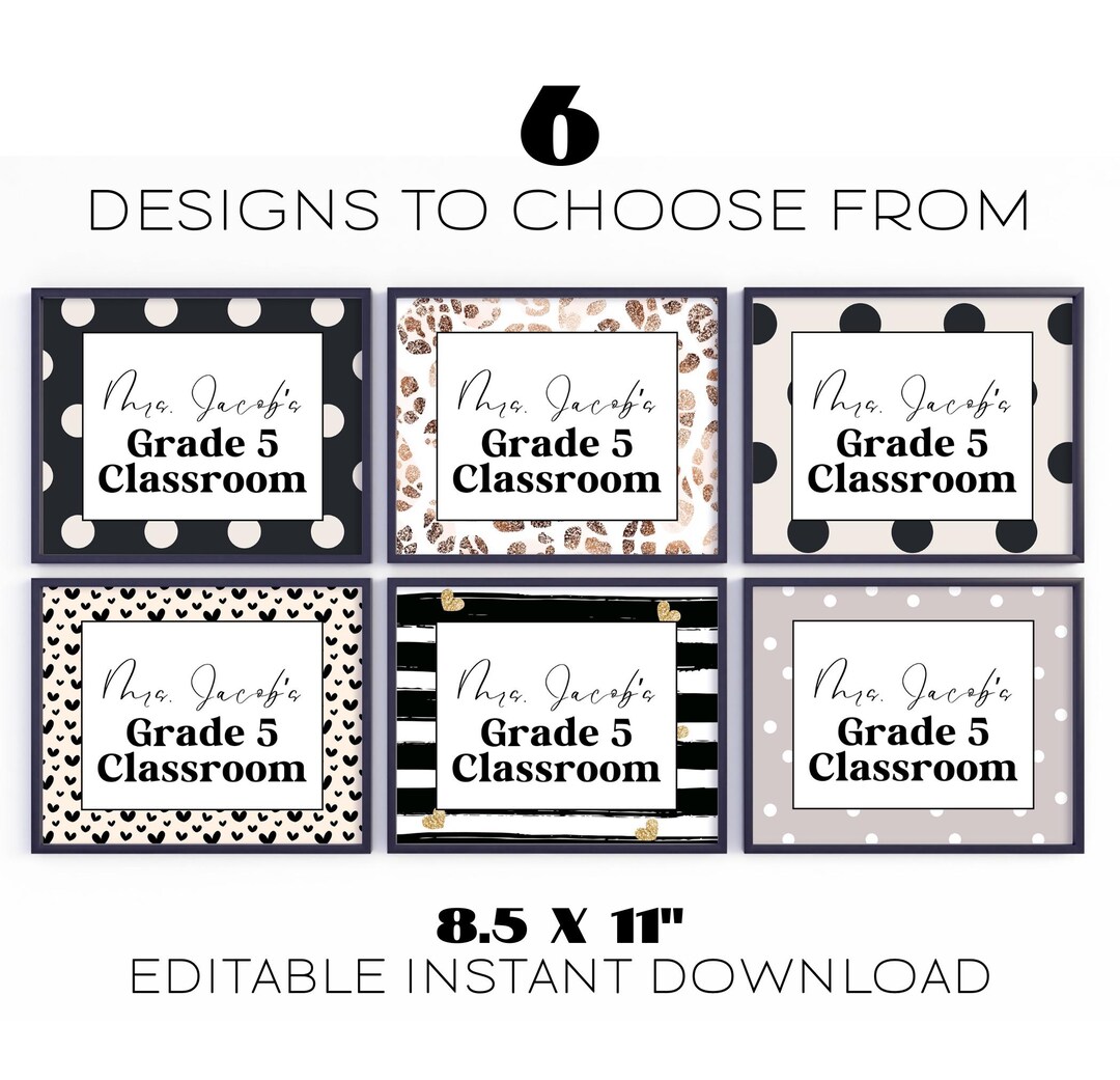 Editable Classroom Name Signs | 6 Modern & Feminine Designs | Editable ...