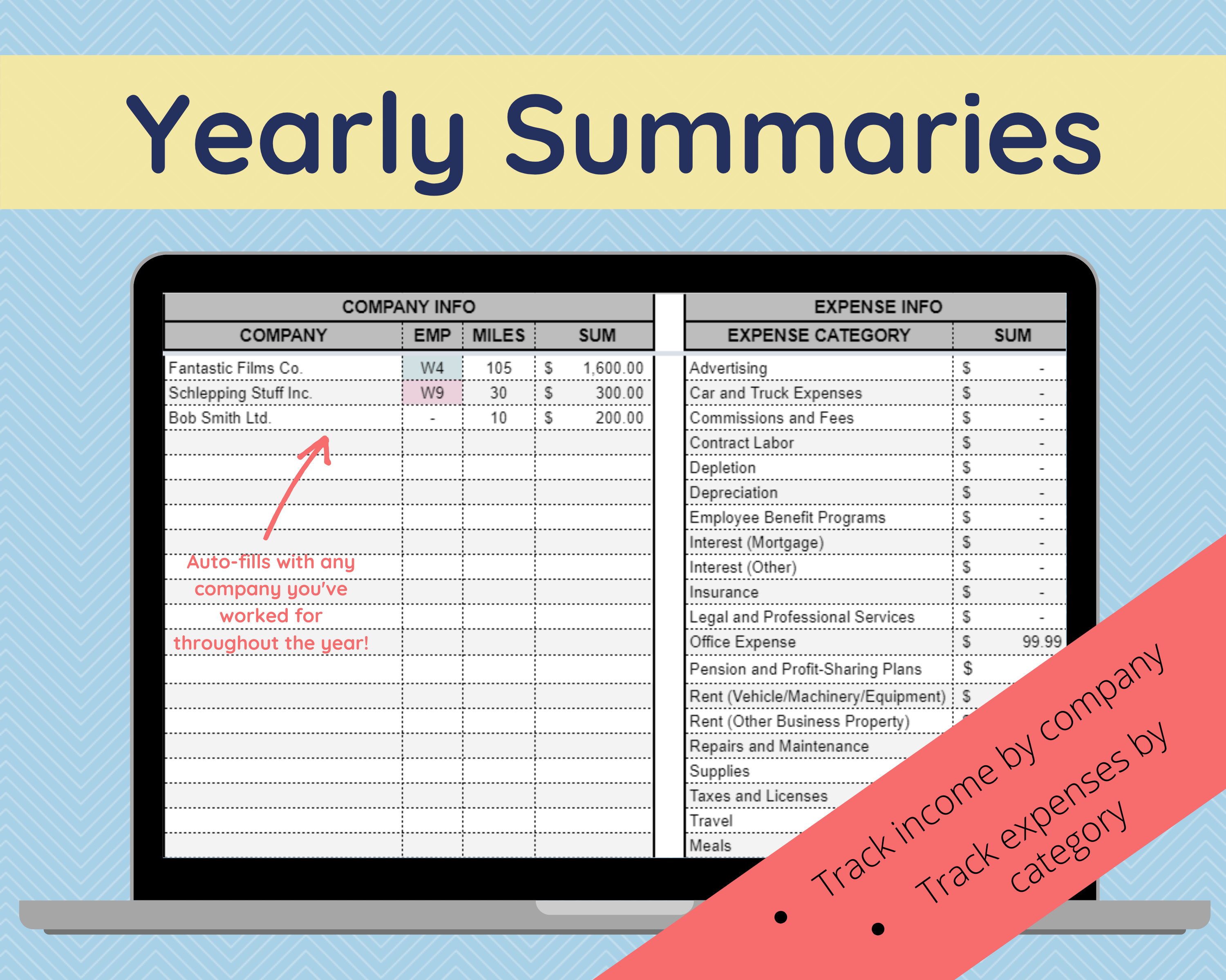 Google Sheets | Gig Work & Mileage Log - Etsy