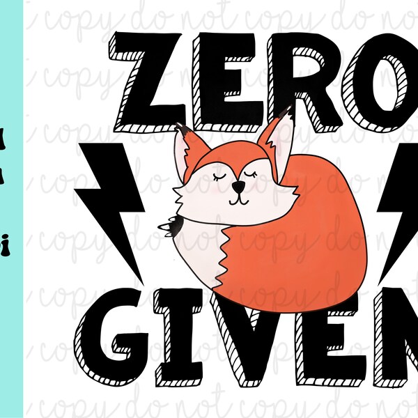 Zero Fox Given - Etsy