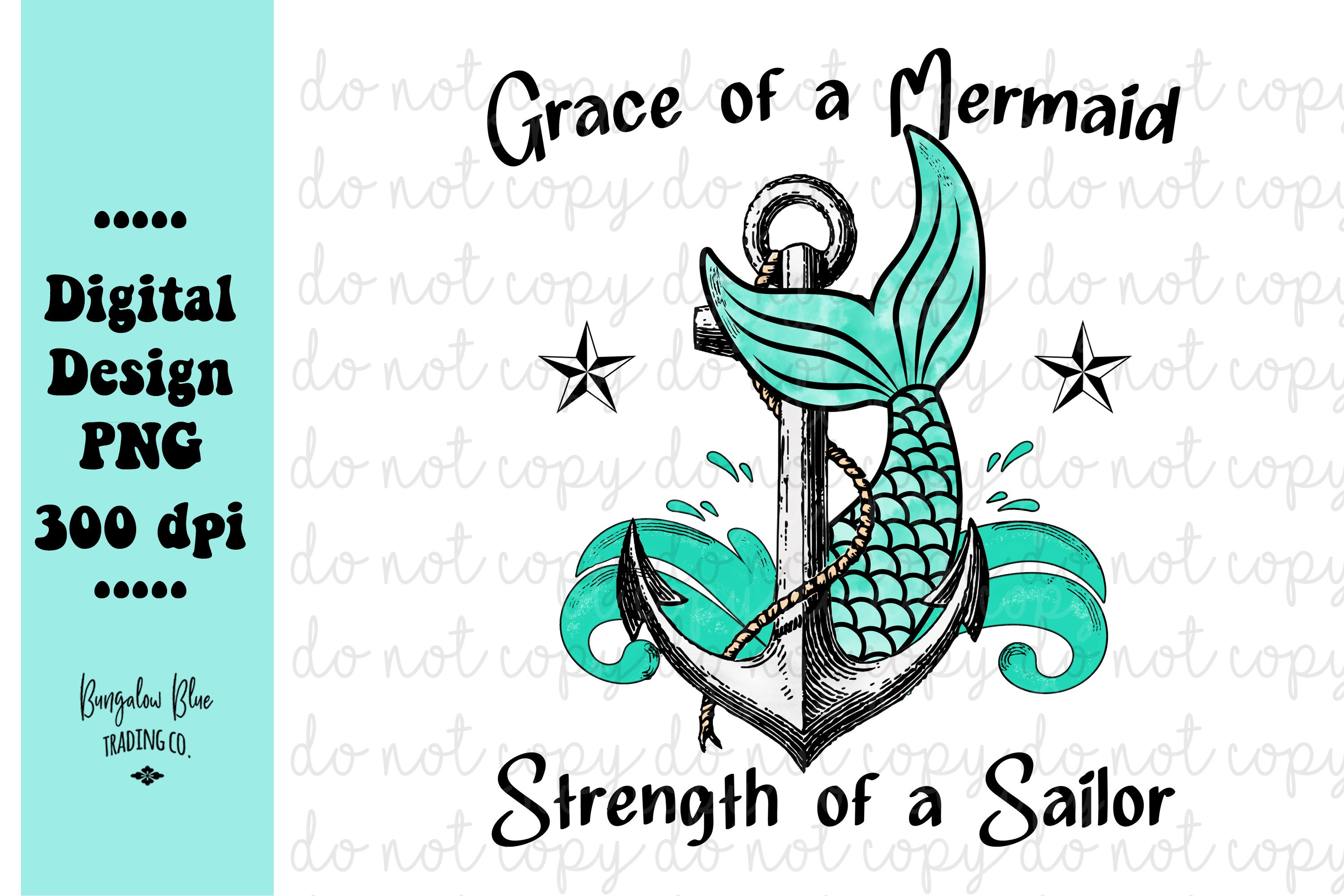 Grace of a Mermaid Strength of a Sailor Design Download Png - Etsy