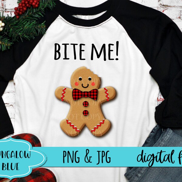 Bite Me Gingerbread Png - Etsy