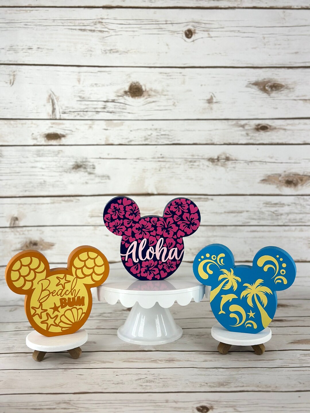 Disney Inspired Mickey Mouse Heads, Mickey Decor, Beach Decor, Aloha ...