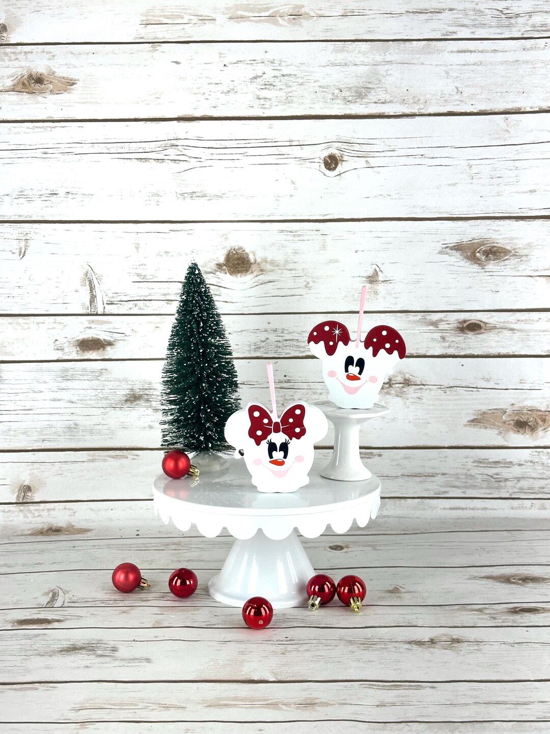 Disney Inspired Mickey and Minnie Snowballs Set of 2,christmas Mickey ...