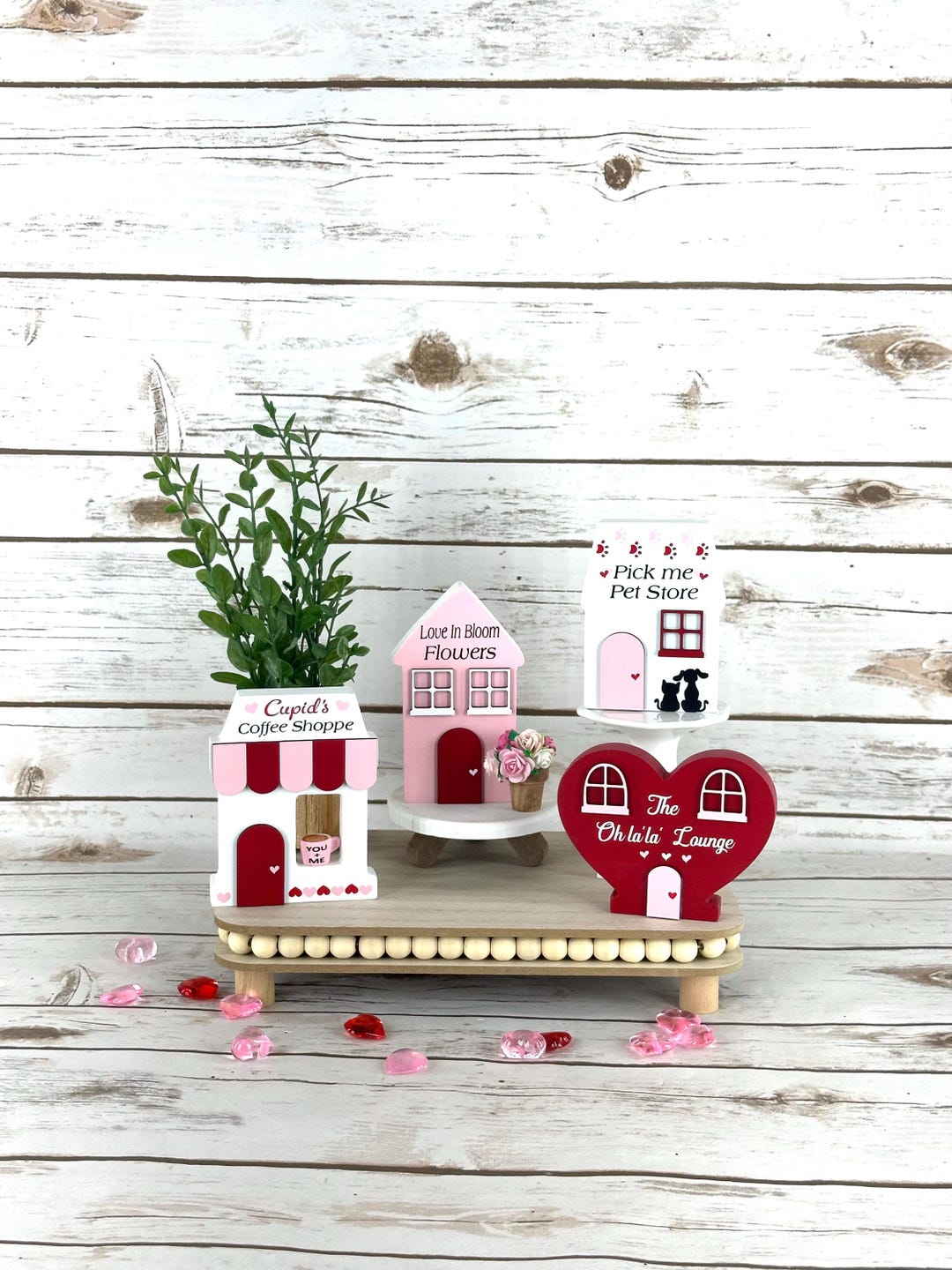 Valentine Village, Valentine Houses, Wooden Houses, Valentine Decor ...