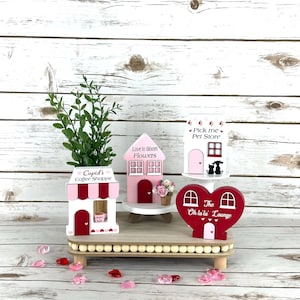 Valentine Village, Valentine Houses, Wooden Houses, Valentine Decor ...