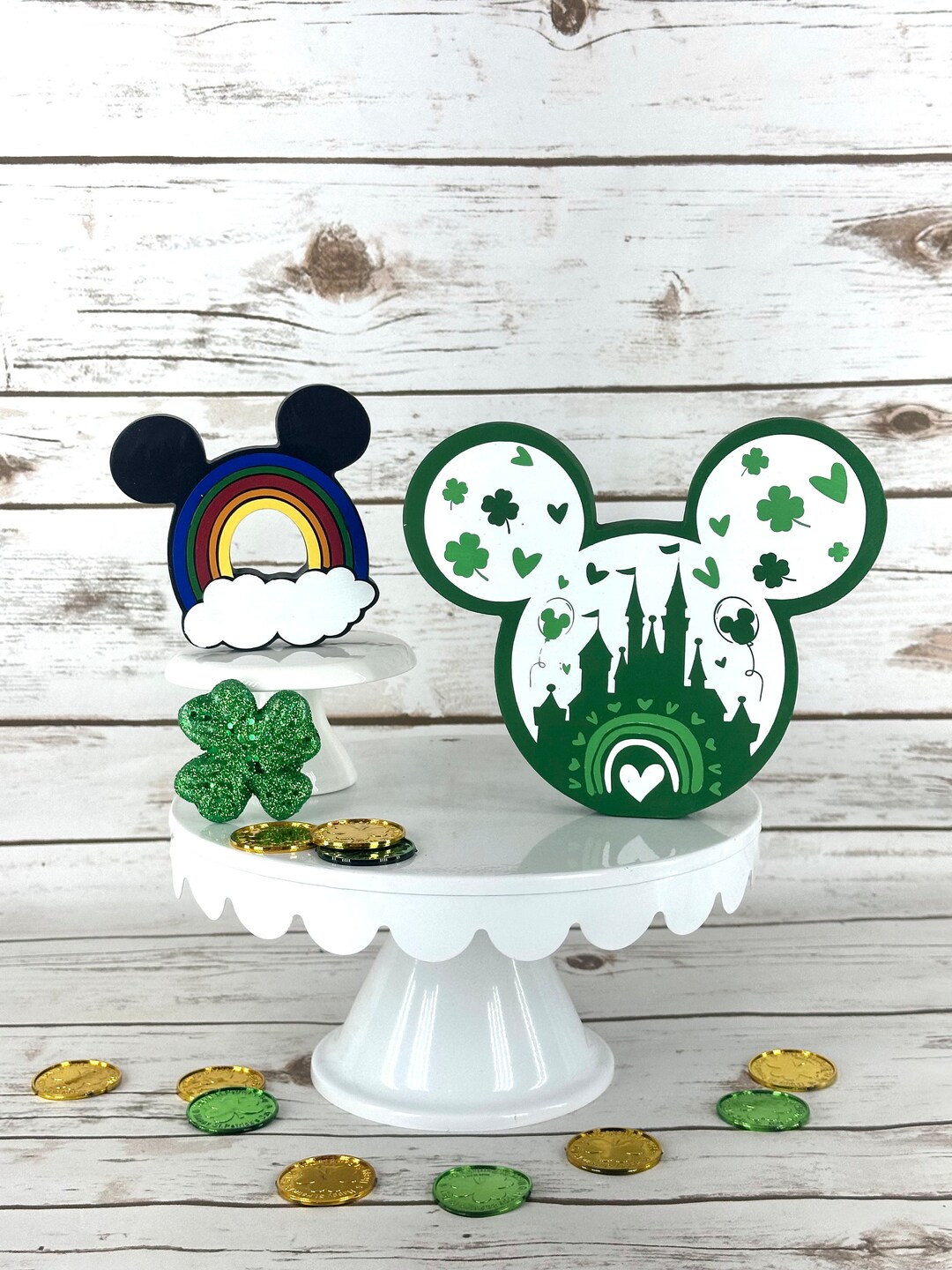 St Patricks Day Mickey Mouse Head-disney Inspired, Disney Tiered Tray ...