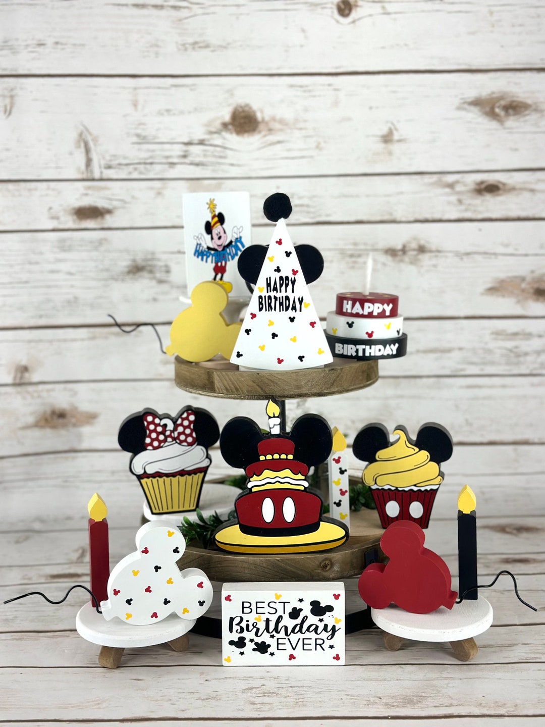 Disney Inspired Birthday Tiered Tray Decor, Mickey Birthday Decor ...