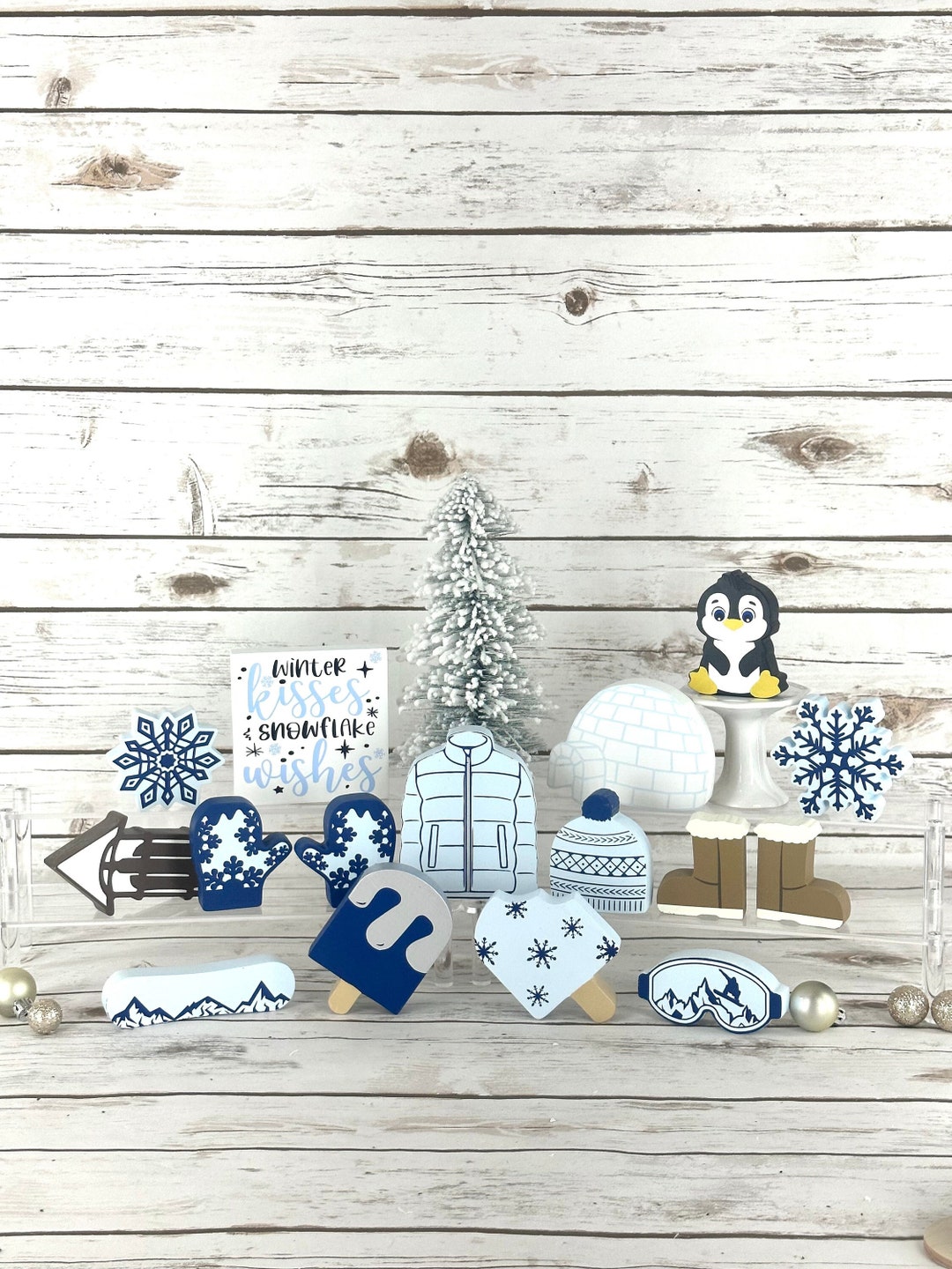 Winter Season Tiered Tray Decor, Winter Decor, Winter Wood Decor ...