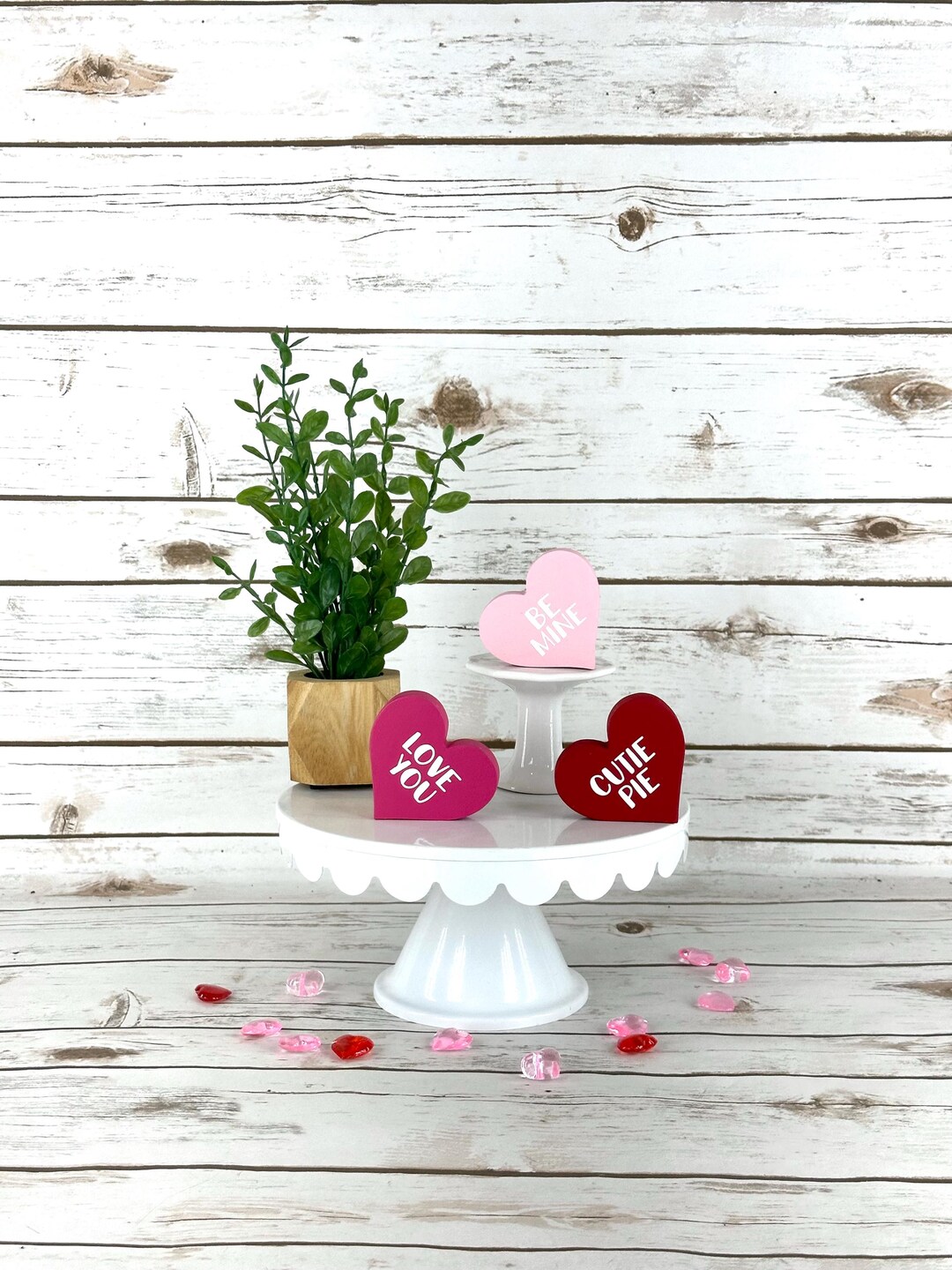 Valentine Conversation Hearts-set of 3, Be Mine, Cutie Pie, Love You ...