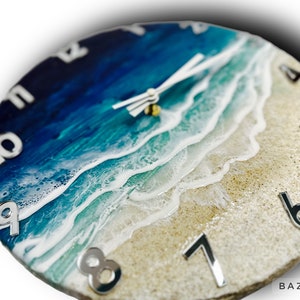 Ocean Resin Clock | 12" Coastal Wall Art With 3D Waves - Etsy