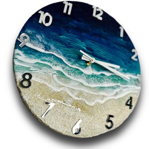 Ocean Resin Clock | 12" Coastal Wall Art With 3D Waves - Etsy