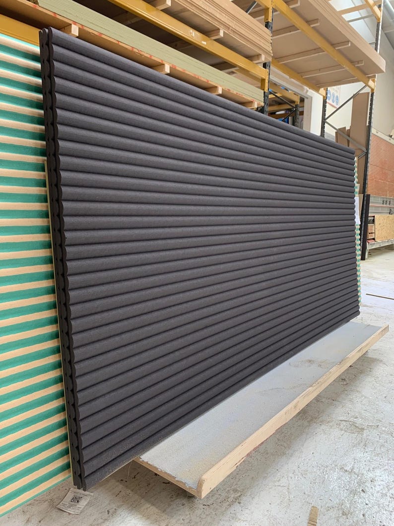 Standard Ribbed Black MDF Wall Panels: 3D Decorative Panelling (387.3mm ...