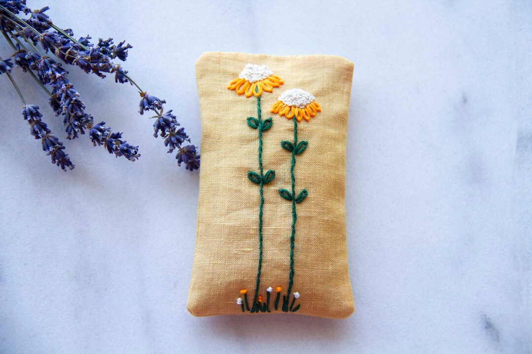 Organic Linen Lavender Sachet | Embroidered Linen Lavender Sachet ...