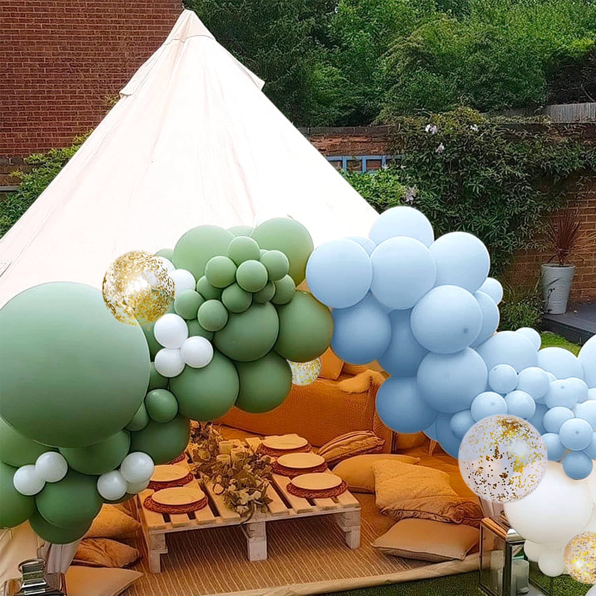 Sage Green and Blue Balloon Arch Garland Kit in Matte Olive - Etsy