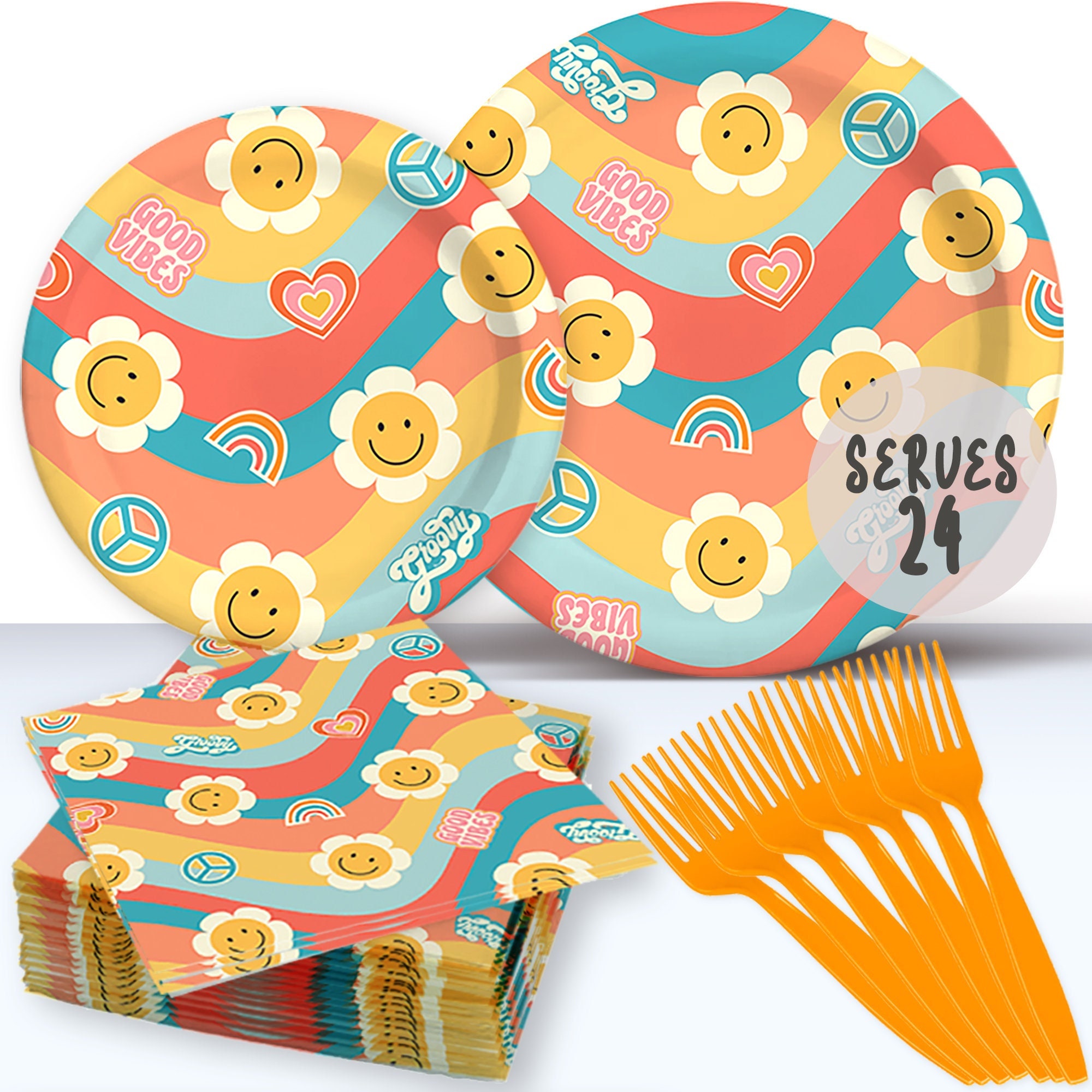 Groovy Birthday Party Decorations Retro Hippie Daisy Peace - Etsy