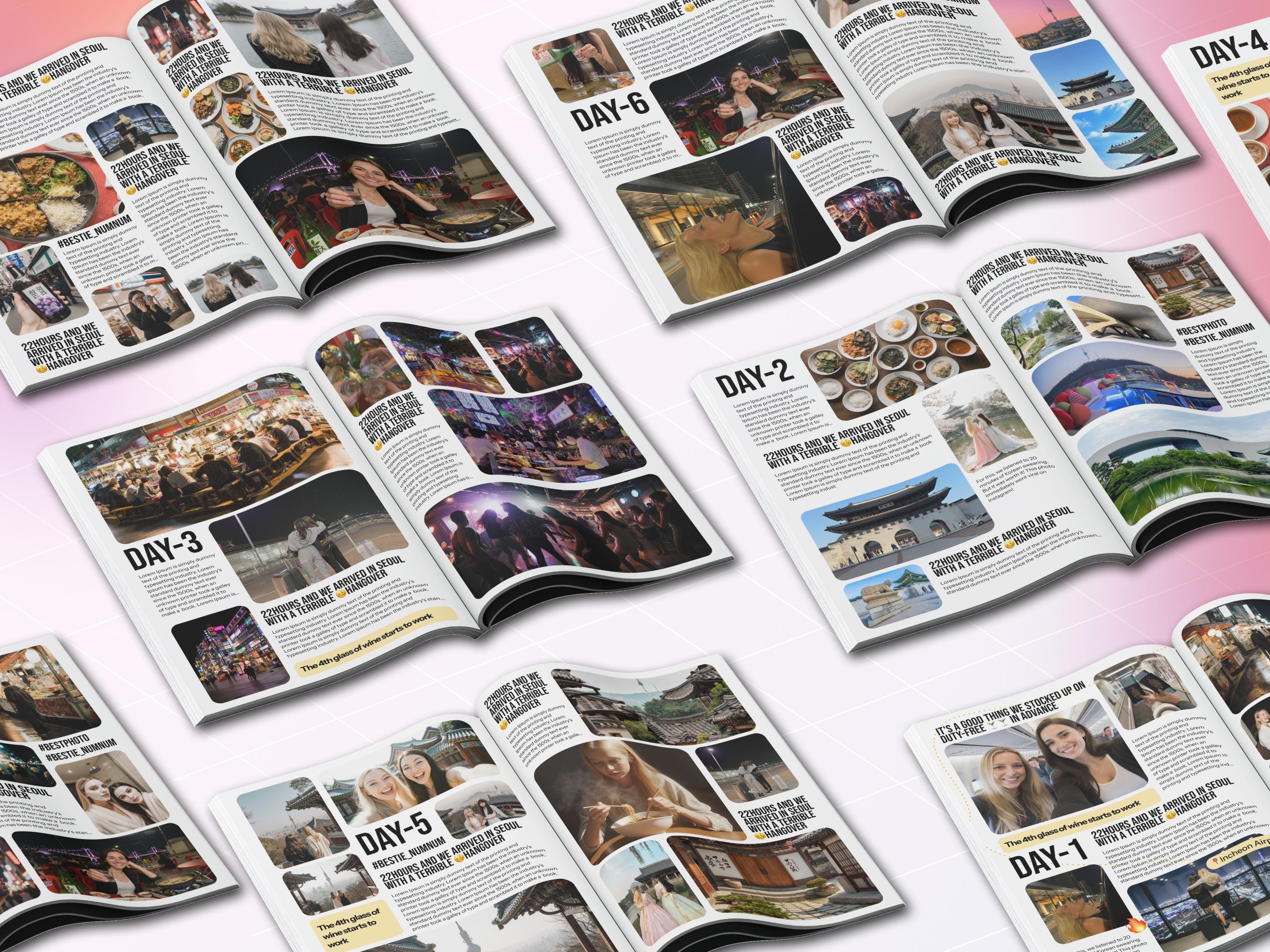 Trendy Travel Magazine Template | Printable Photobook | Figma Canva ...