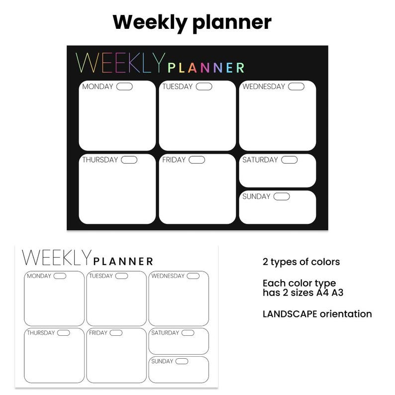 Printable Yearly Monthly Calendar 2025 Weekly Planner Download PDF ...