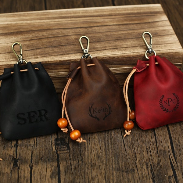 Leather Drawstring Pouch - Etsy