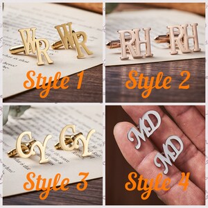 Sterling Silver Initial Cufflinks - Personalized Name Cufflinks - Groom ...