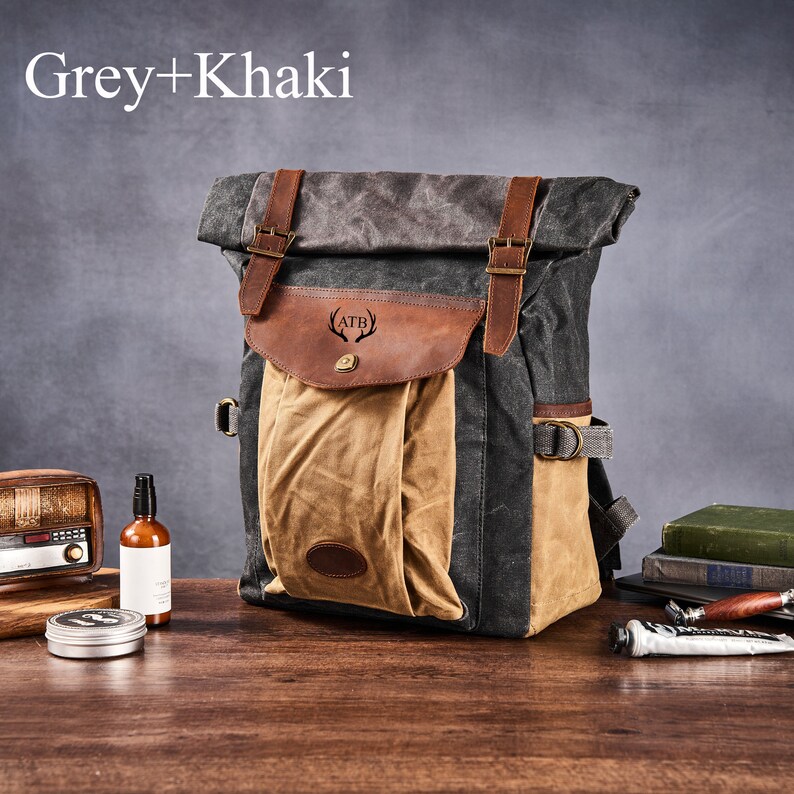 Waxed Canvas Backpack Waterproof Camping Backpack Handmade Hiking ...