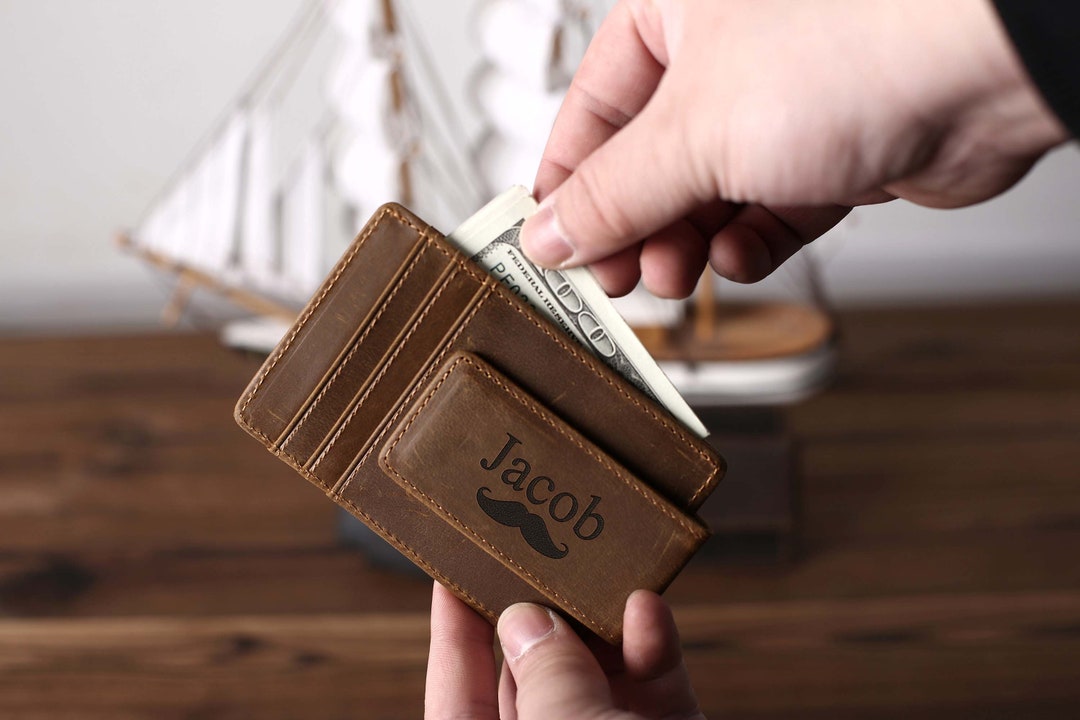 Leather Money Clip Gifts for Men Gift for Husband, Mens Leather Money ...