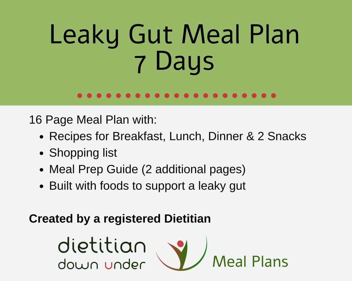 Leaky Gut Meal Plan, 7 Days, by Dietitian - Etsy Australia
