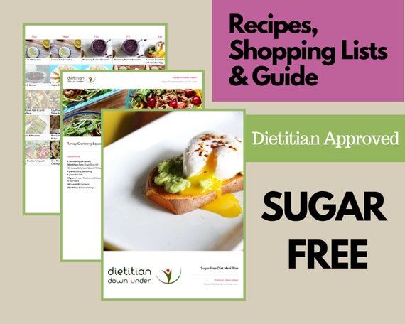 Sugar Free Meal Plan by Dietitian Whole Food & Clean Eating | Etsy