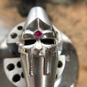 MF DOOM Ring Set With Square Ruby Hip Hop Rap Spartan Madvillian ...