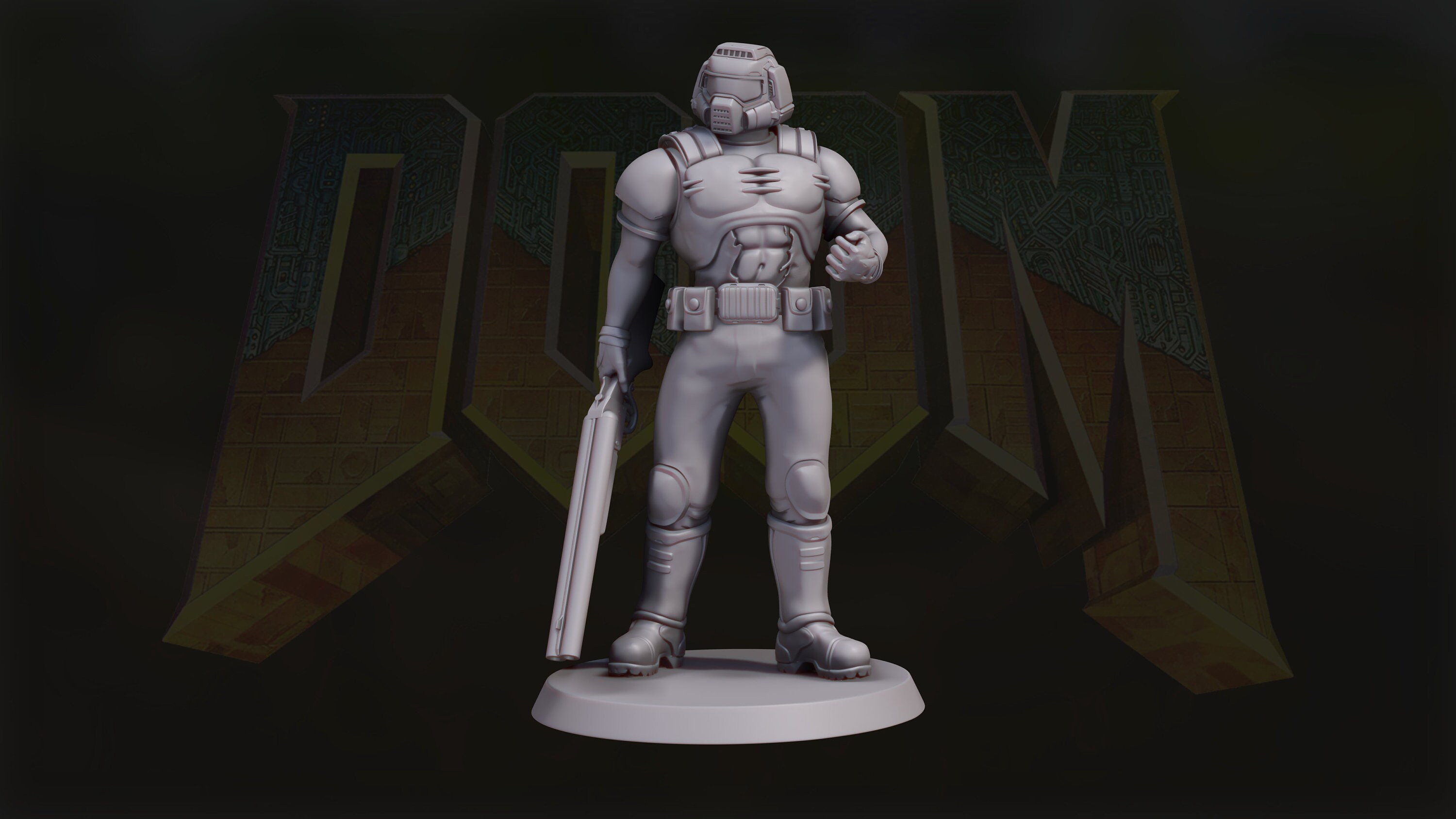 Doom Fan Art Miniature Figure Doomguy Resin - Etsy