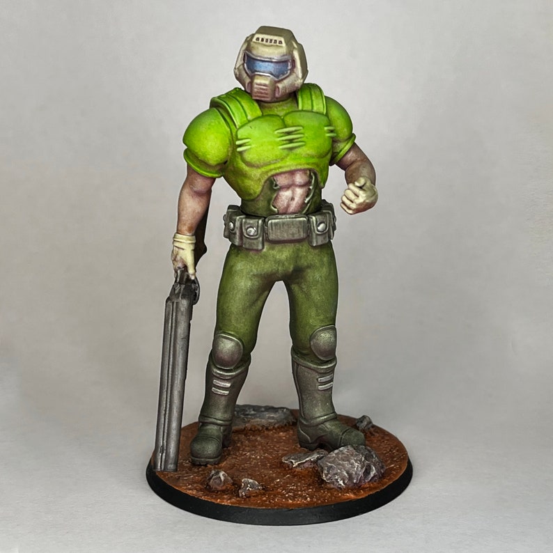 Doom Fan Art Miniature Figure Doomguy Resin - Etsy