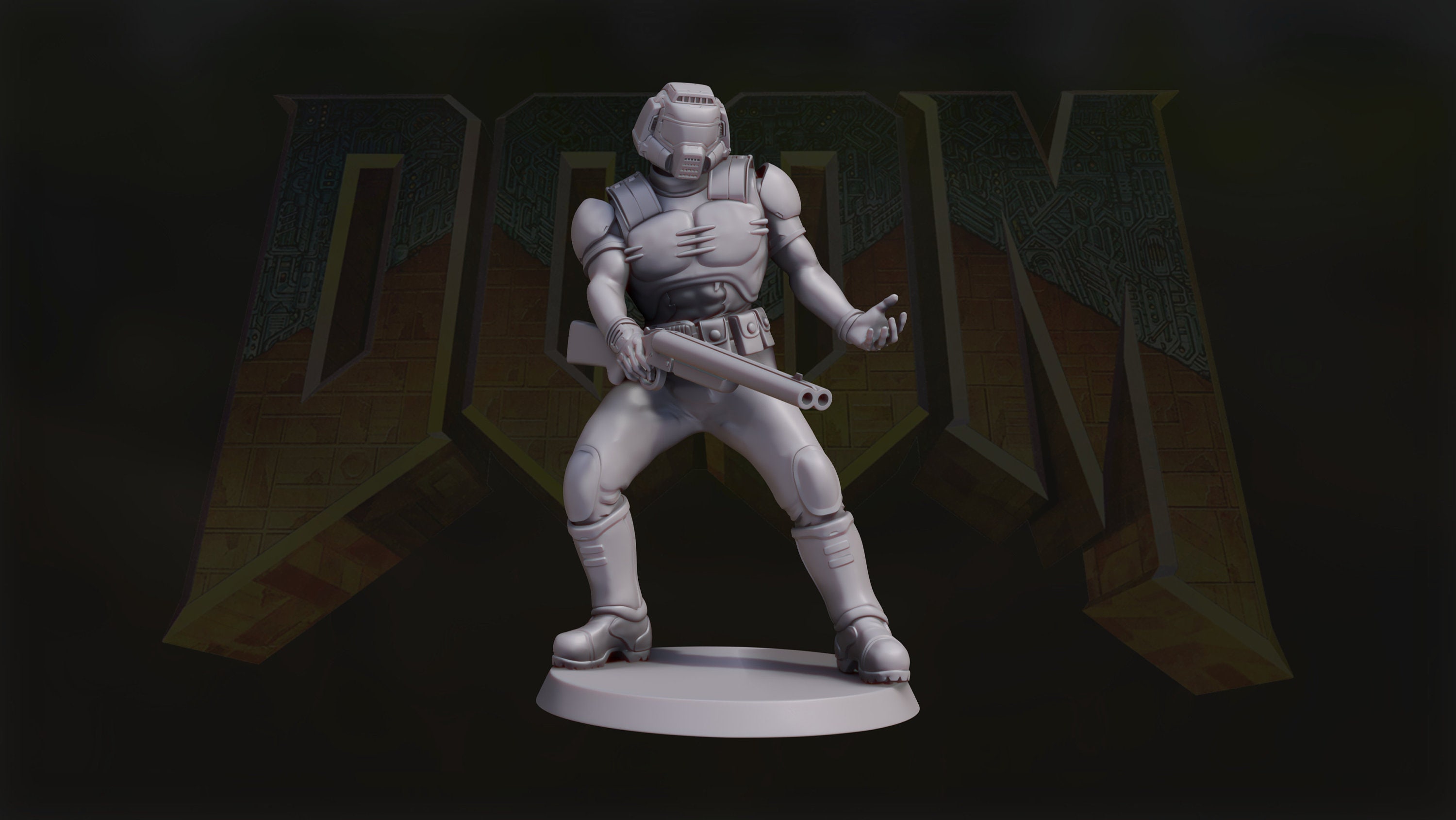 Doom Fan Art Miniature Figure Doomguy Resin - Etsy