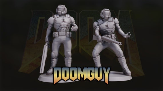 Doom Fan Art Miniature Figure Doomguy Resin - Etsy