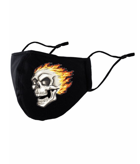 Flaming skull mask | Etsy