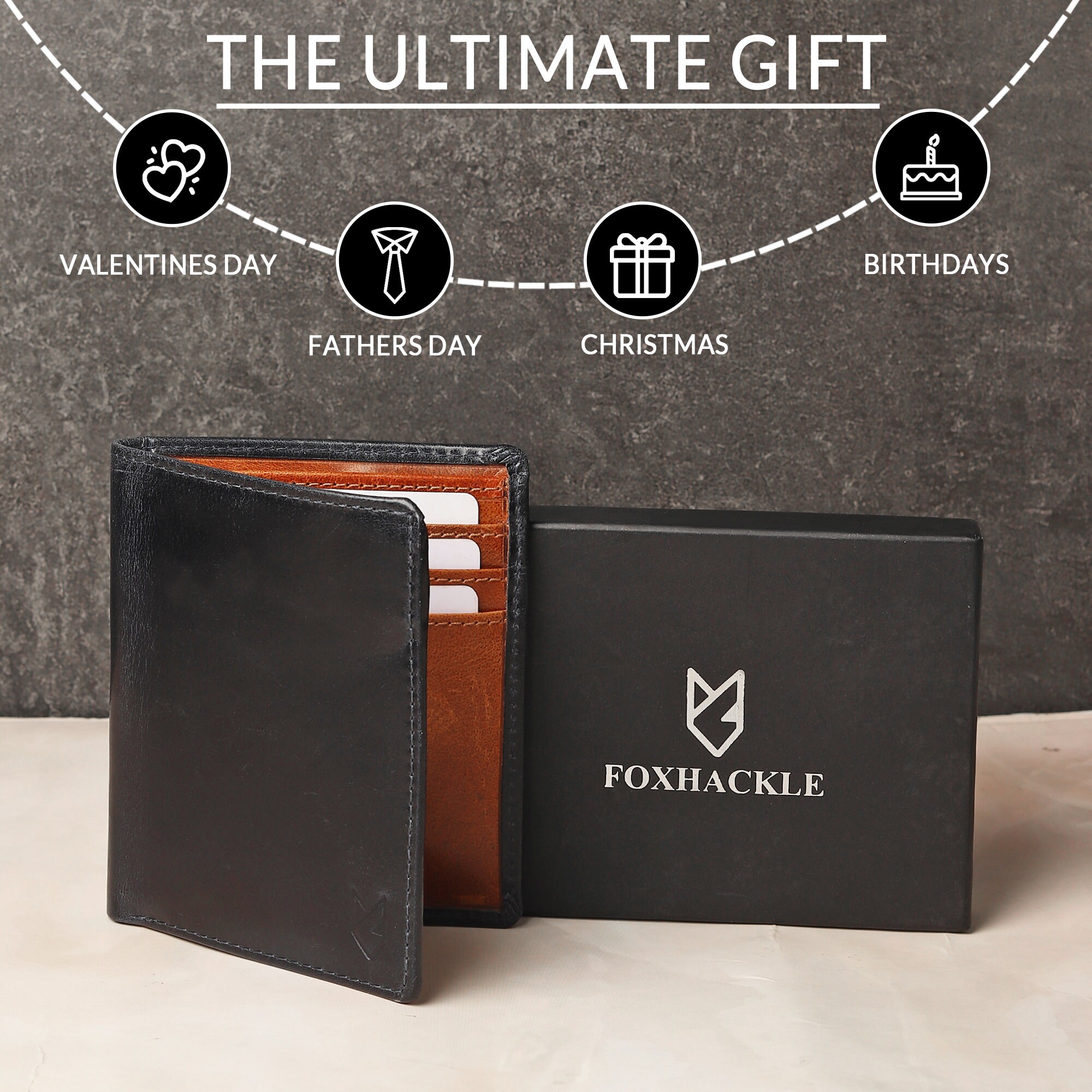 Slim Bifold Leather Wallet for Men With Secret Hidden Pocket, Dedicated ...