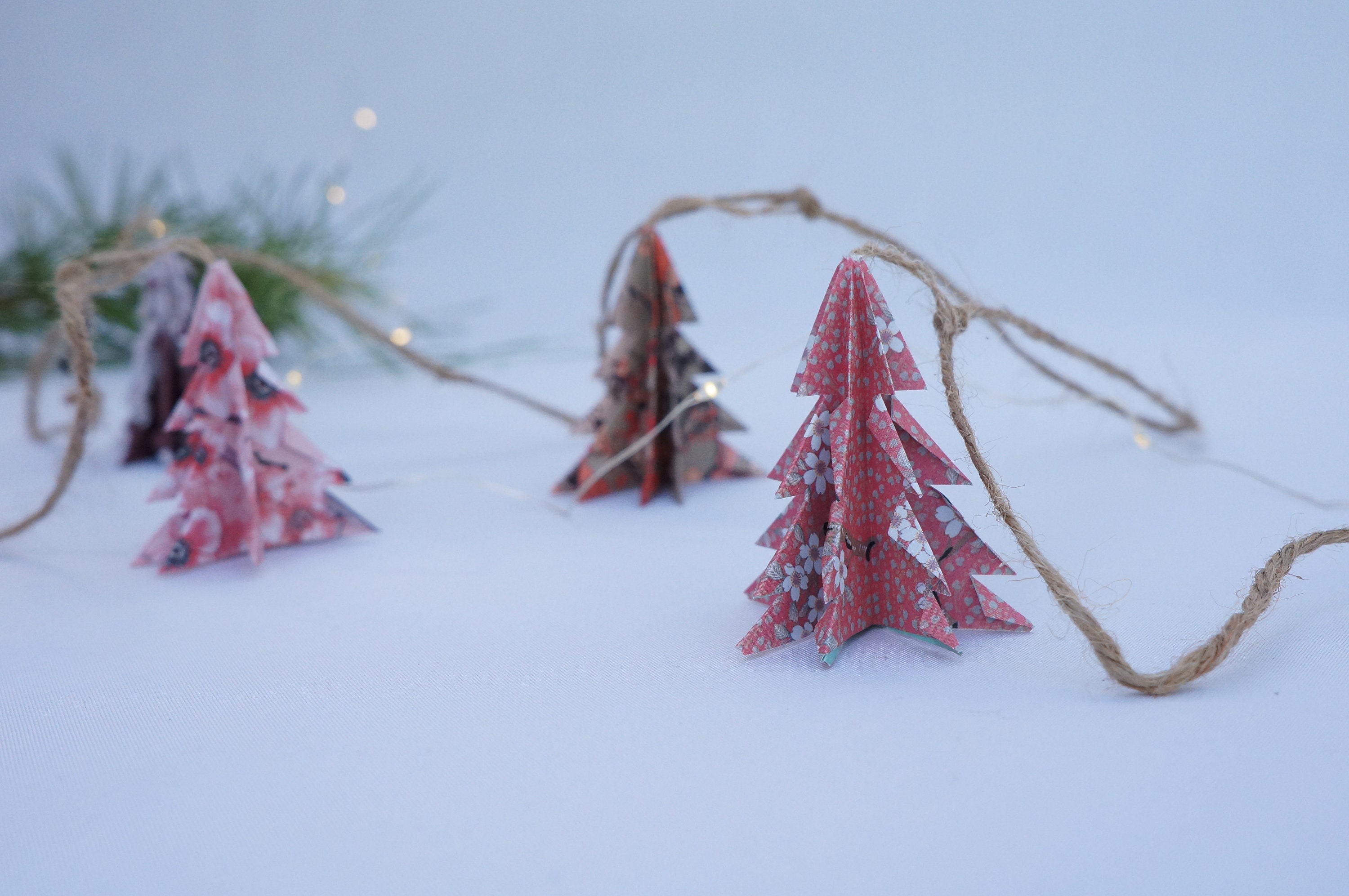 Eclectic Colourful Mini Origami Tree Christmas Garland a - Etsy Hong Kong