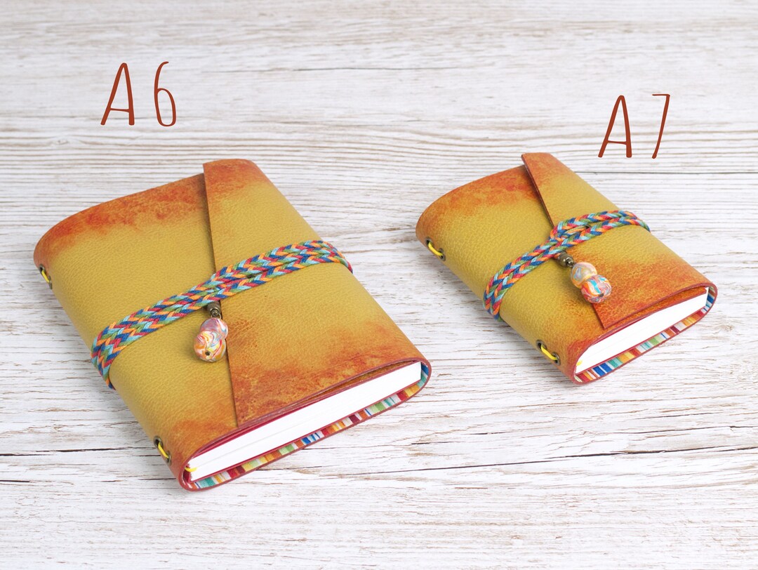 Upcycled Leather, Refillable Sketchbook/notebook/journal – Stripes - Etsy