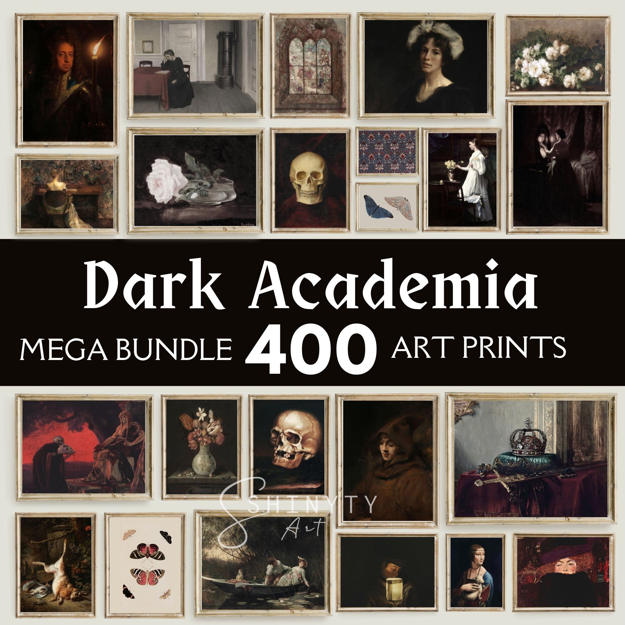 400 Dark Academia Print Set, Vintage Gallery Wall Art Mega Bundle ...