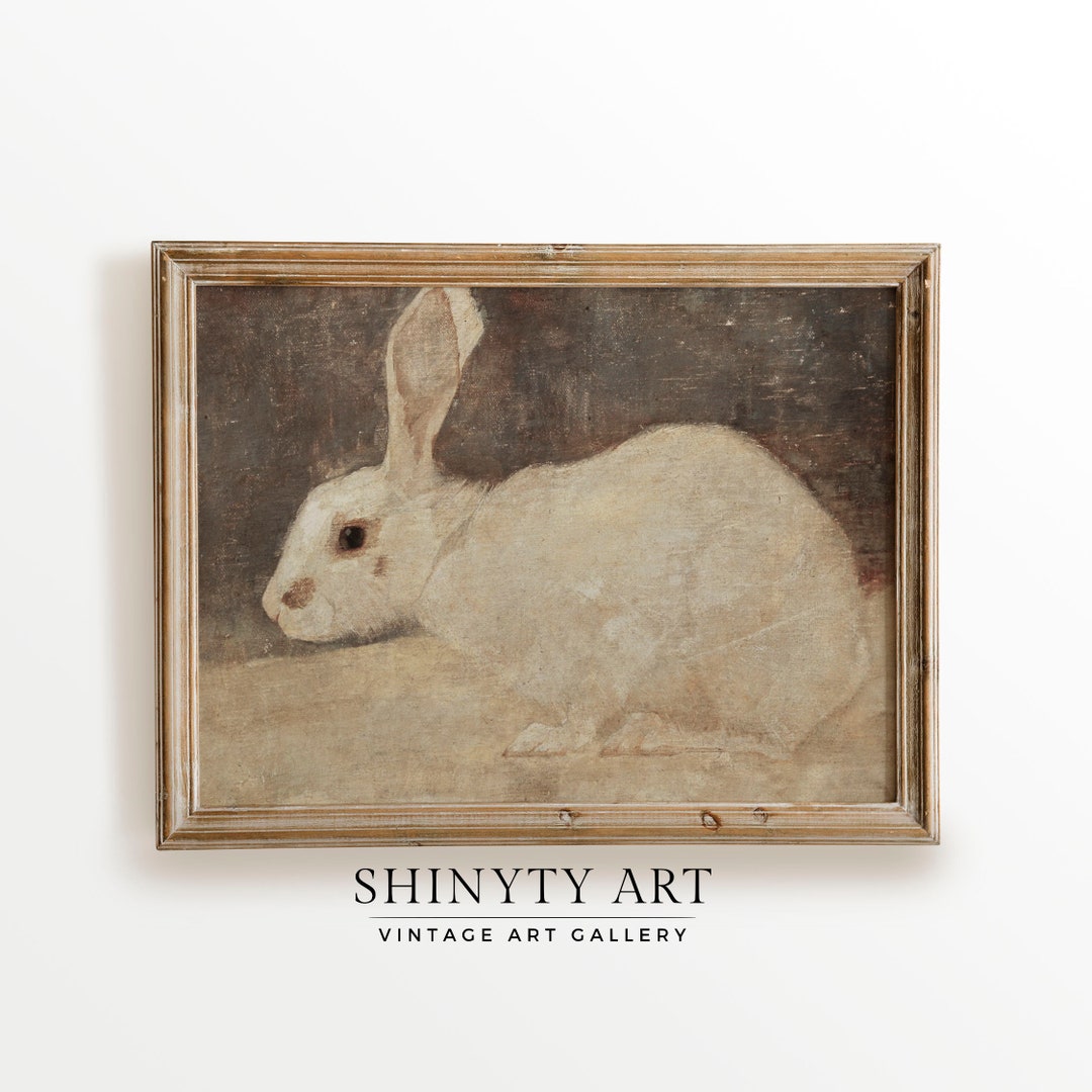 Vintage Rabbit Print, Spring Nursery Wall Decor, Neutral Antique ...