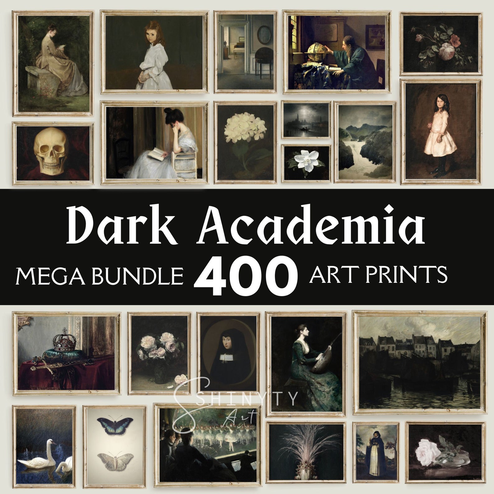 400 Dark Academia Print Set, Vintage Gallery Wall Art Mega Bundle ...